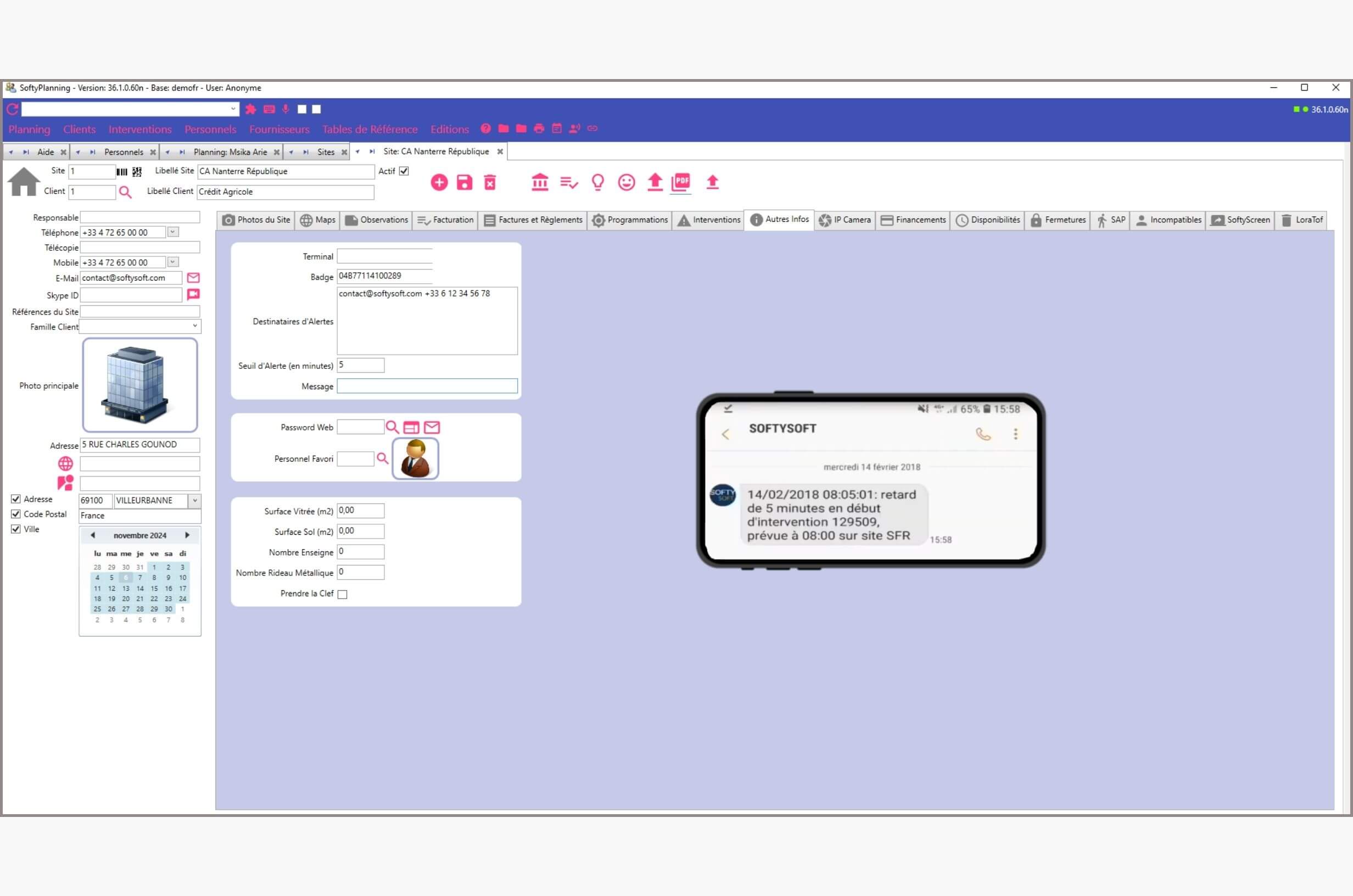 Logiciel Facturation Interventions - SoftyPlanning, SoftySoft
