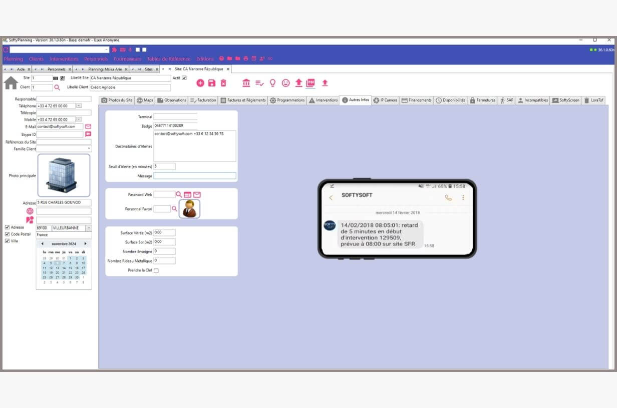 Logiciel Facturation Interventions - SoftyPlanning, SoftySoft