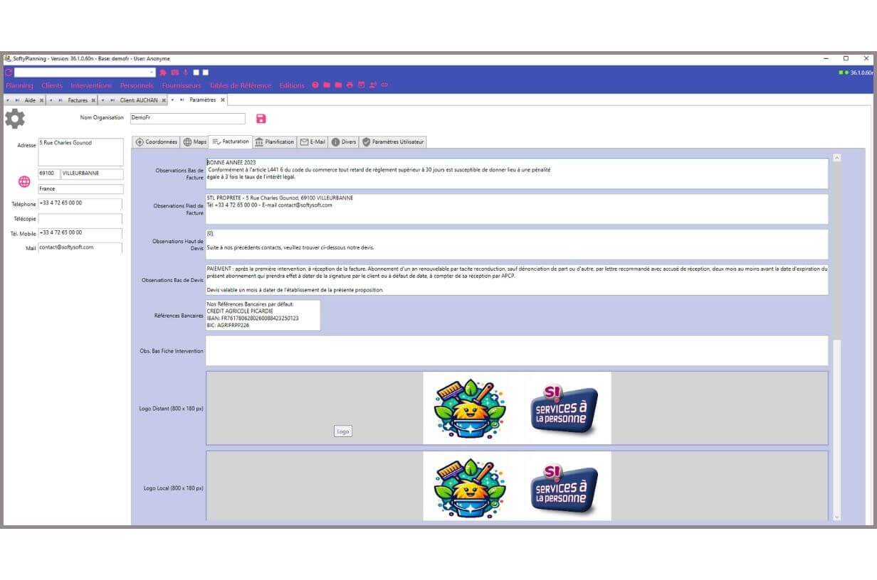 Logiciel Facturation Interventions - SoftyPlanning, SoftySoft