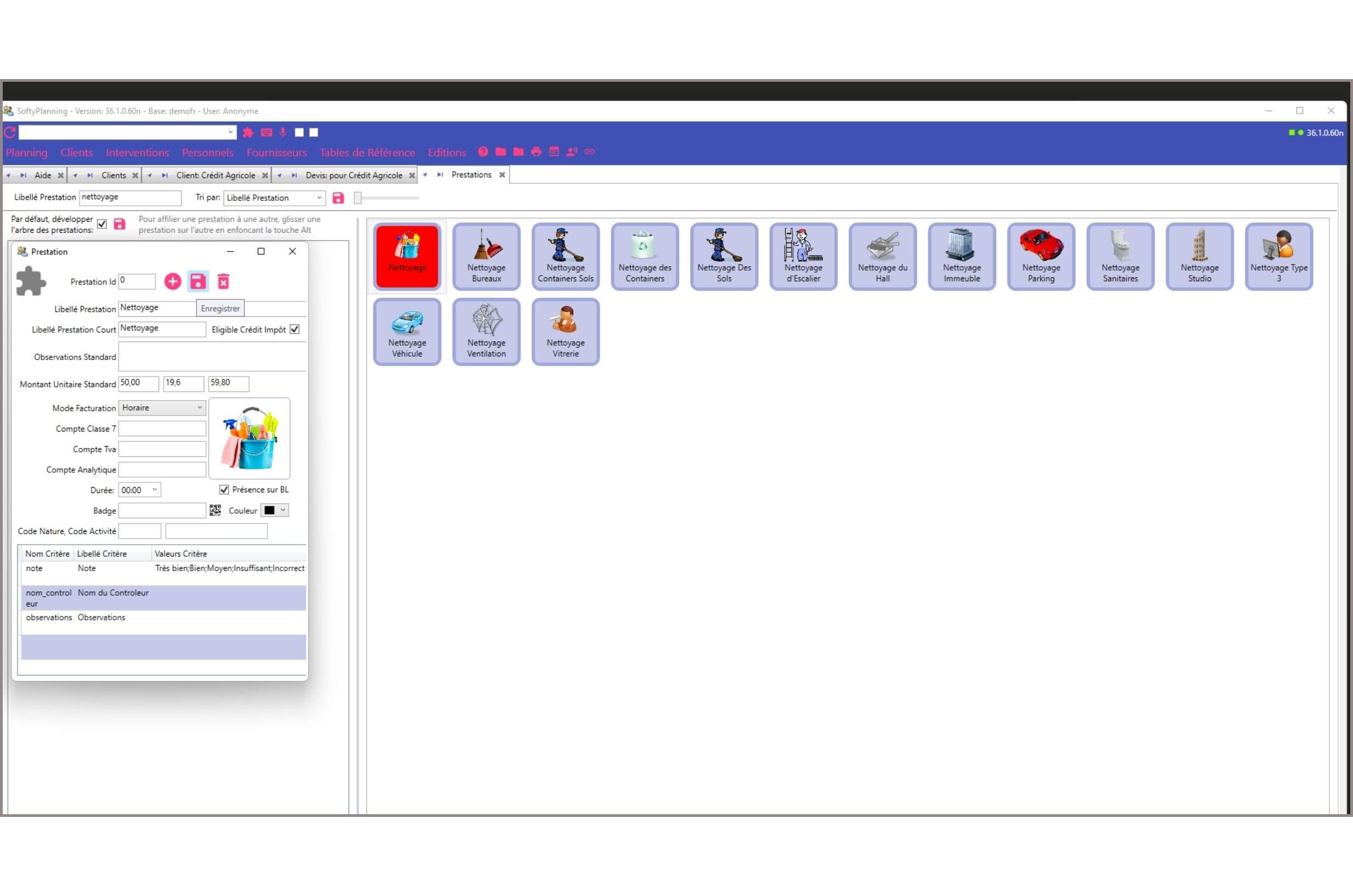 Logiciel Facturation Interventions - SoftyPlanning, SoftySoft