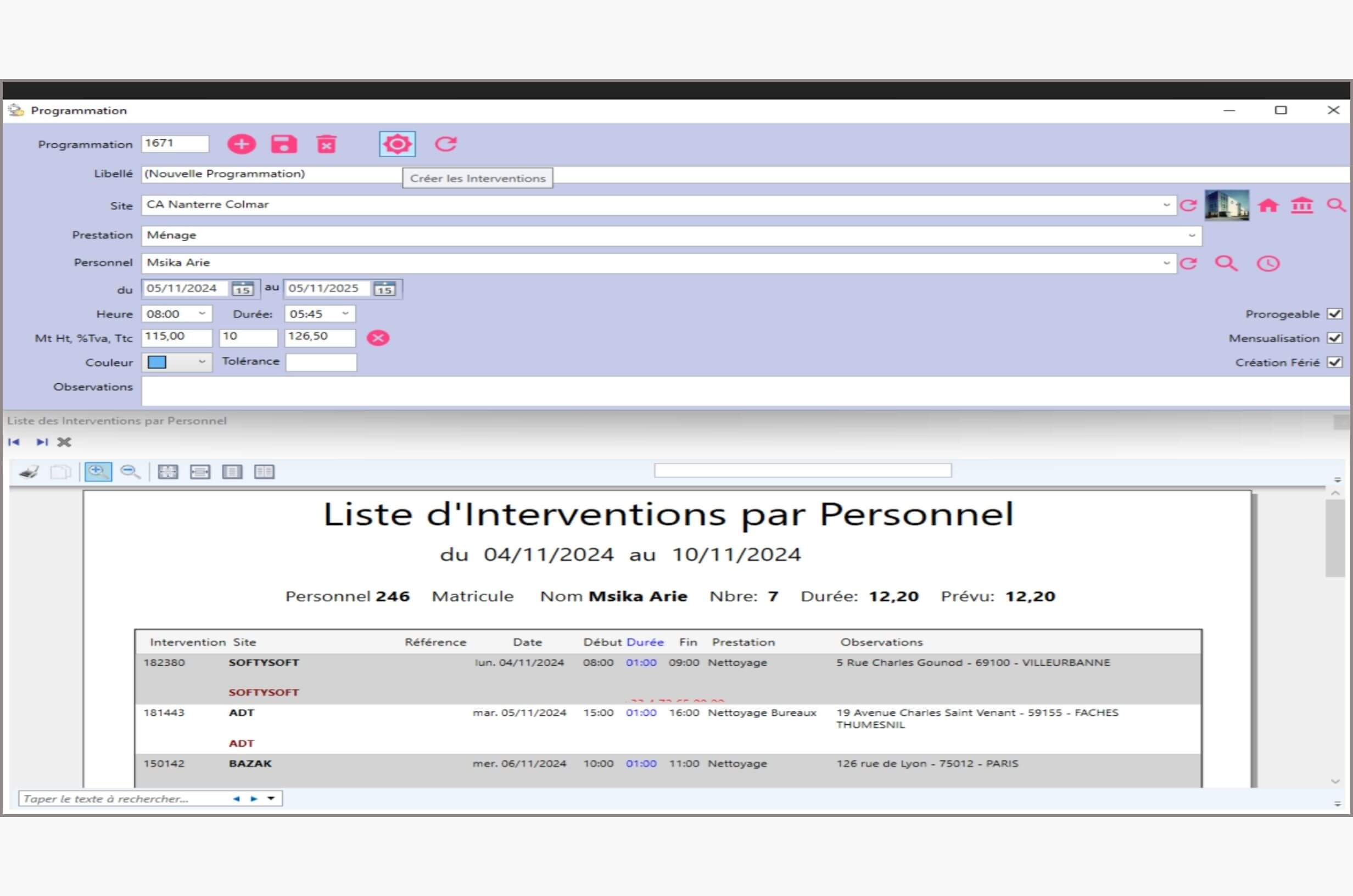 Logiciel Facturation Interventions - SoftyPlanning, SoftySoft
