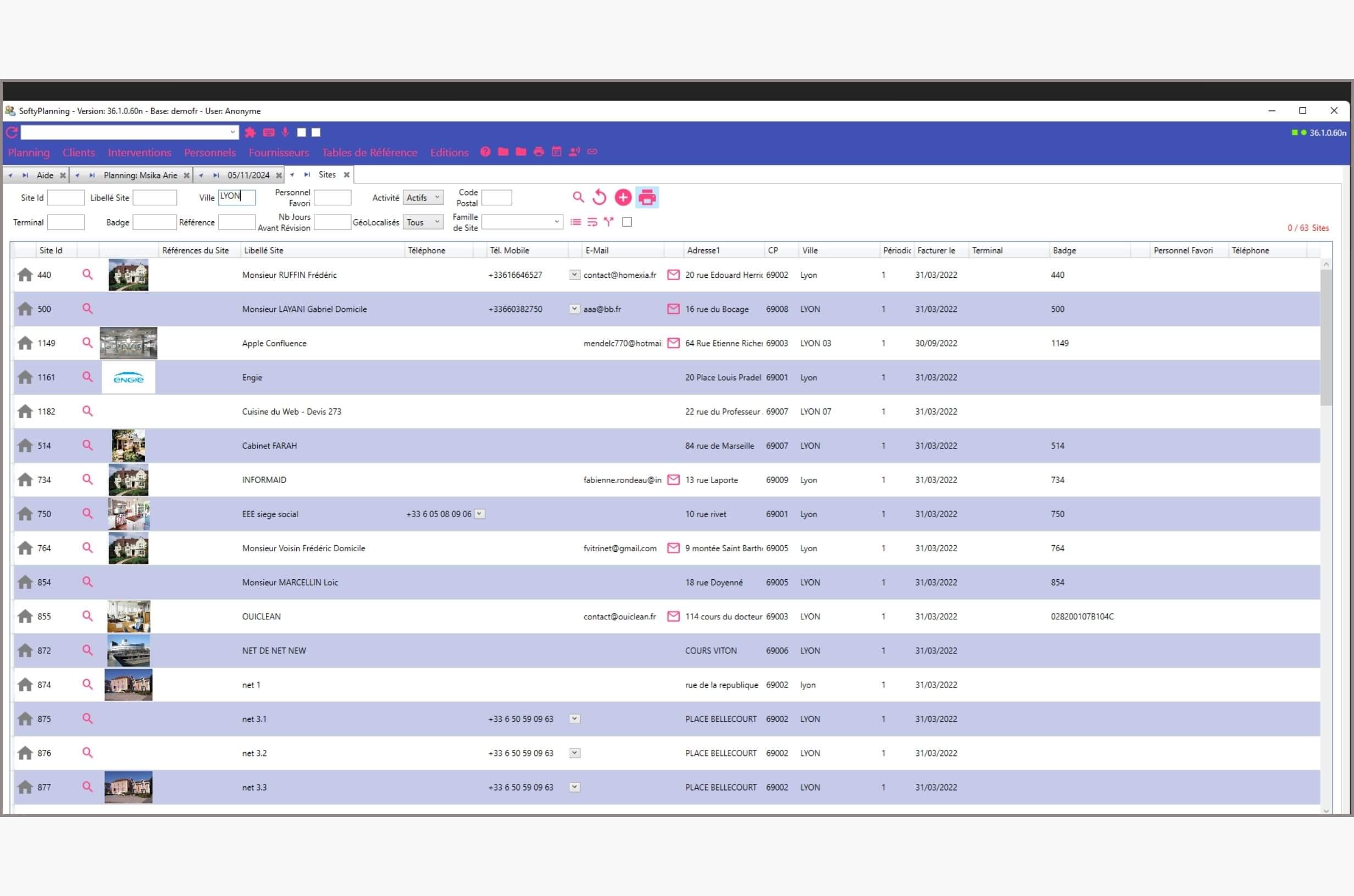 Logiciel Facturation Interventions - SoftyPlanning, SoftySoft